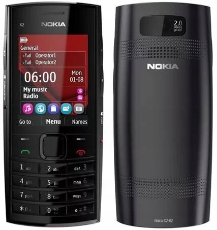Кнопочный телефон Nokia X2-02 2 SIM, Черный Вторые руки