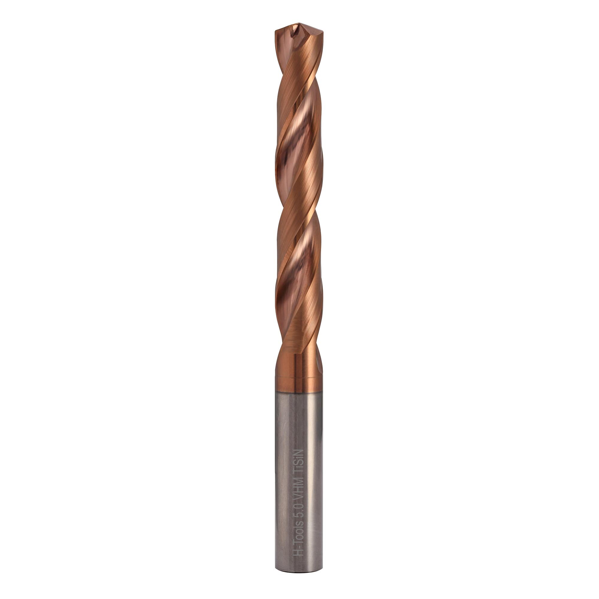 Сверло твердосплавное по металлу H-Tools 5,0x28/50мм VHM TiSiN h8 140° 8140-1050