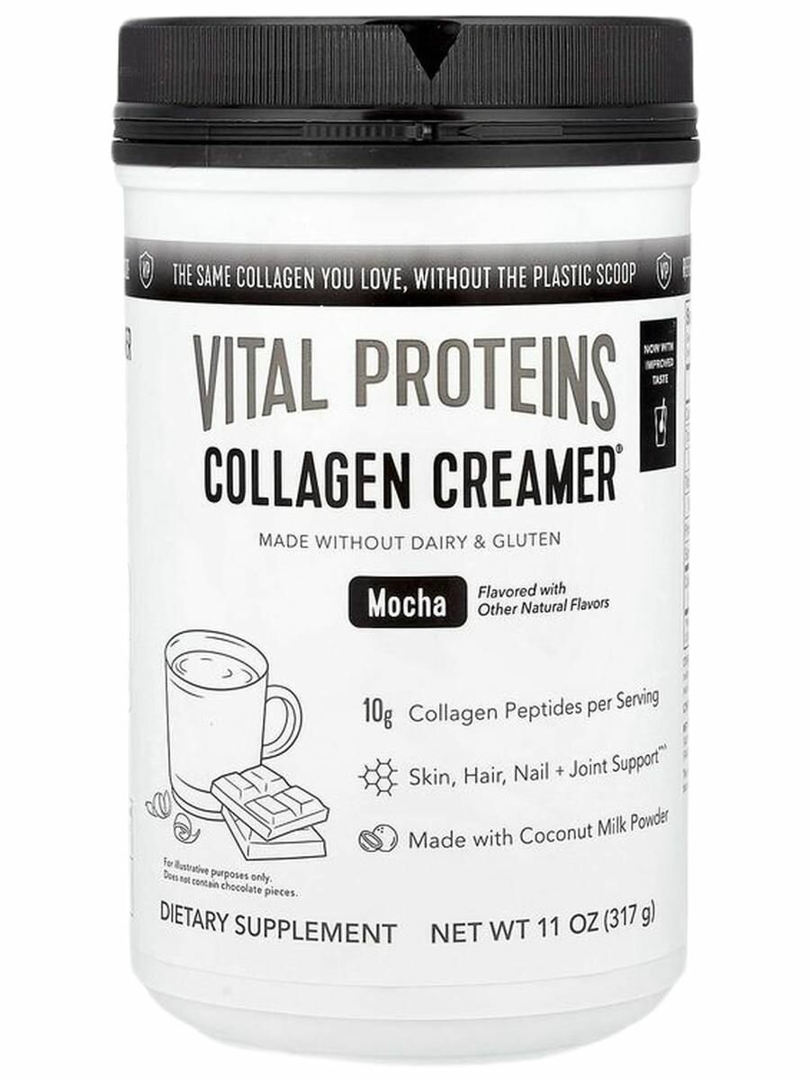 Vital Proteins, Collagen Creamer Mocha, Коллагеновые сливки, вкус мокко, 317 г