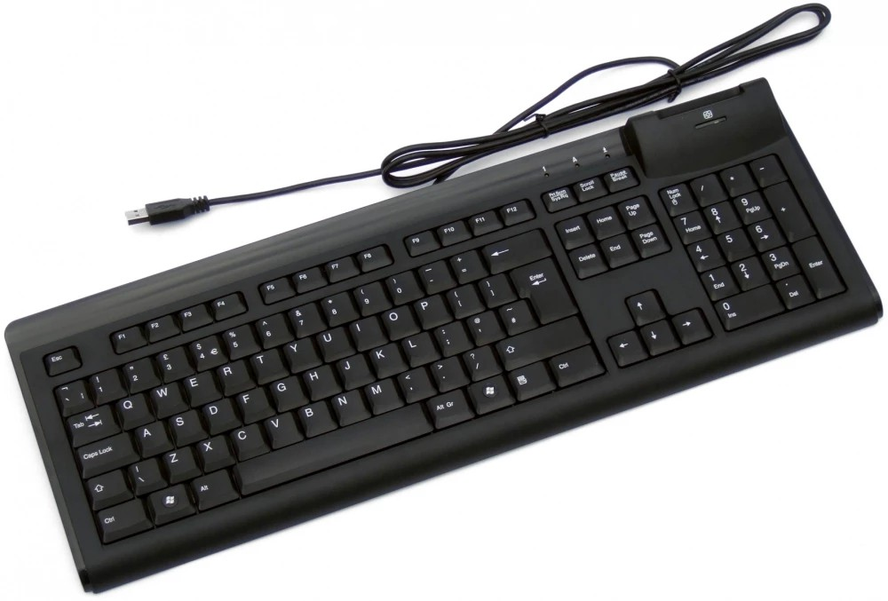 Клавиатура Acer Keyboard Black Acer Wired Keyboard CHICONY KUS-0967 USB Black layout for RU with slot for Smart Card