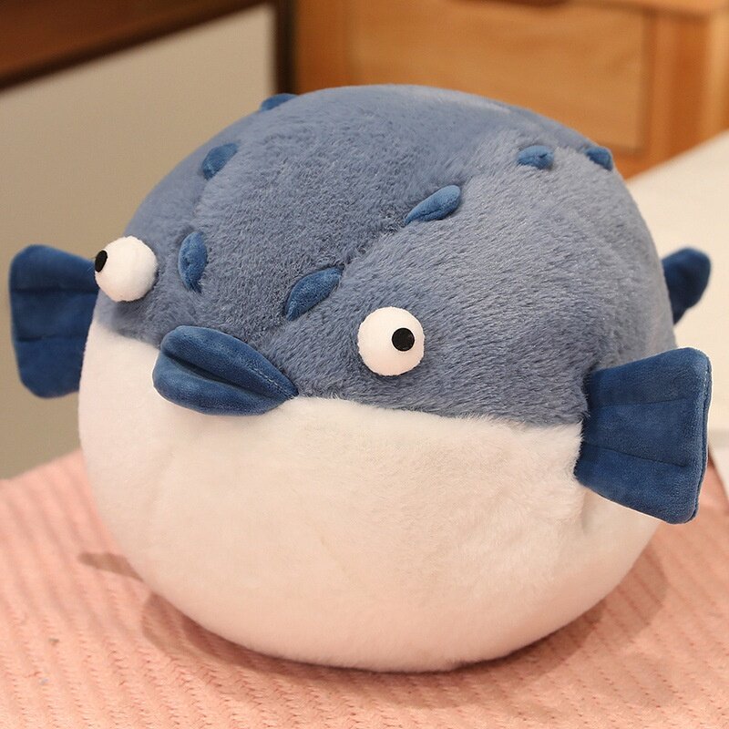 Adorable river puffer crocodile plush toy sleep pillow stuffed animal doll for kids and adults