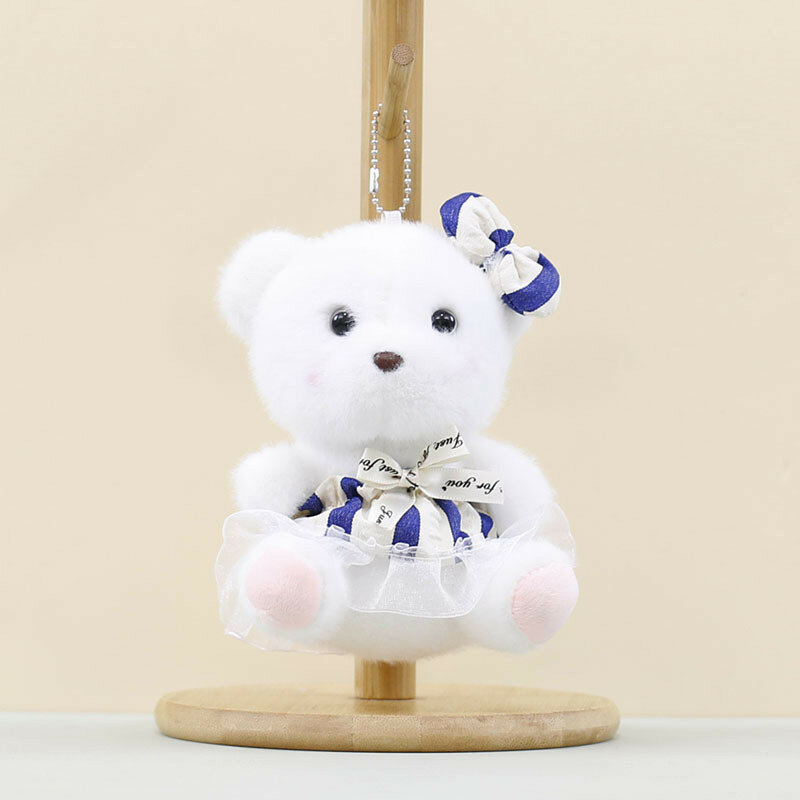Soft plush teddy bear keychain with tulle skirt stuffed toy gift for girls kids