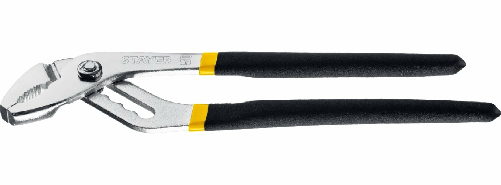 Переставные клещи STAYER хромированные Cr-V сталь обливные рукоятки маслобензостойкие длина 250 мм