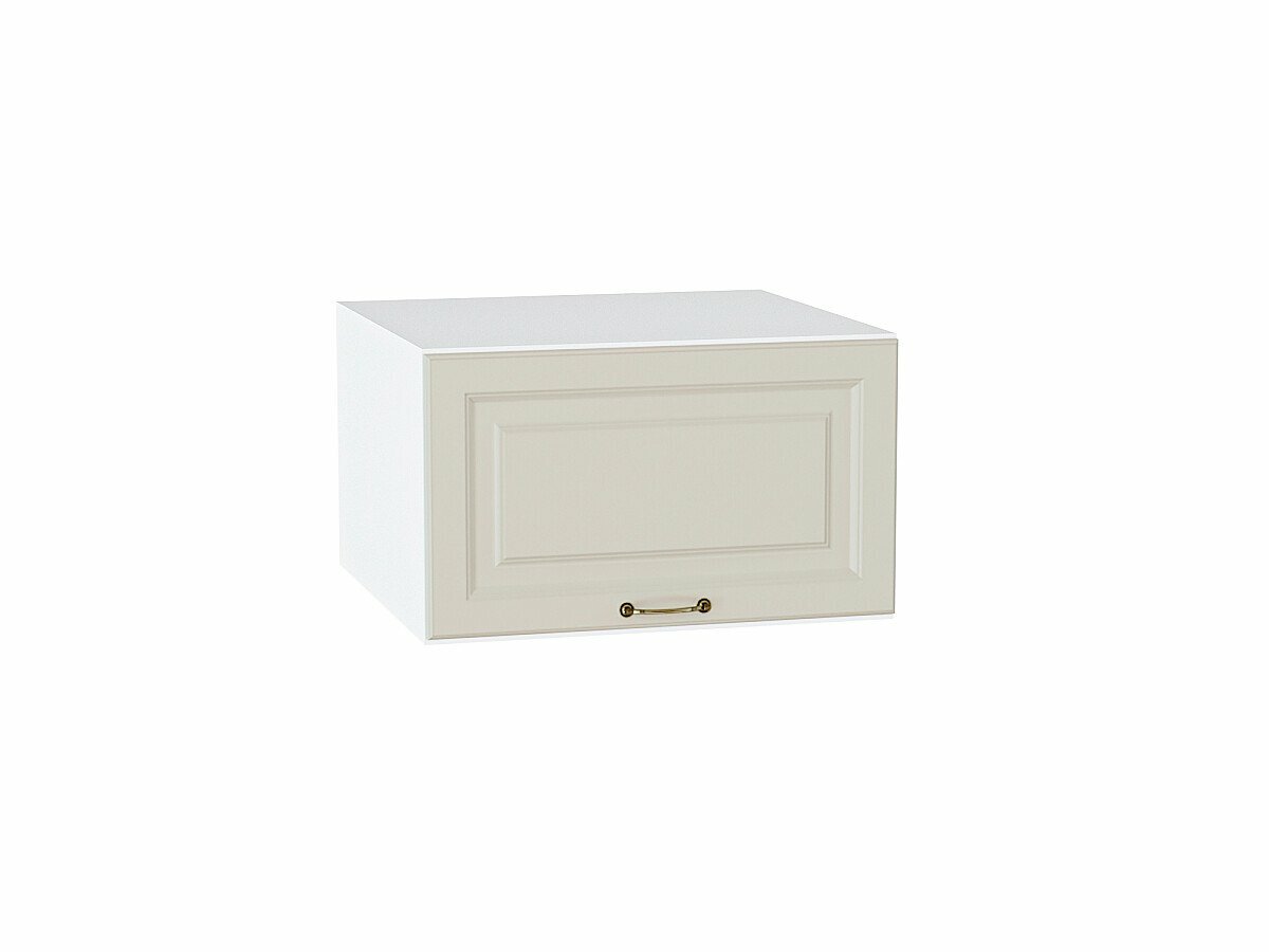 Шкаф верхний горизонтальный глубокий Ницца, цвет фасада Агат, цвет каркаса Белый, 358*600*574 мм