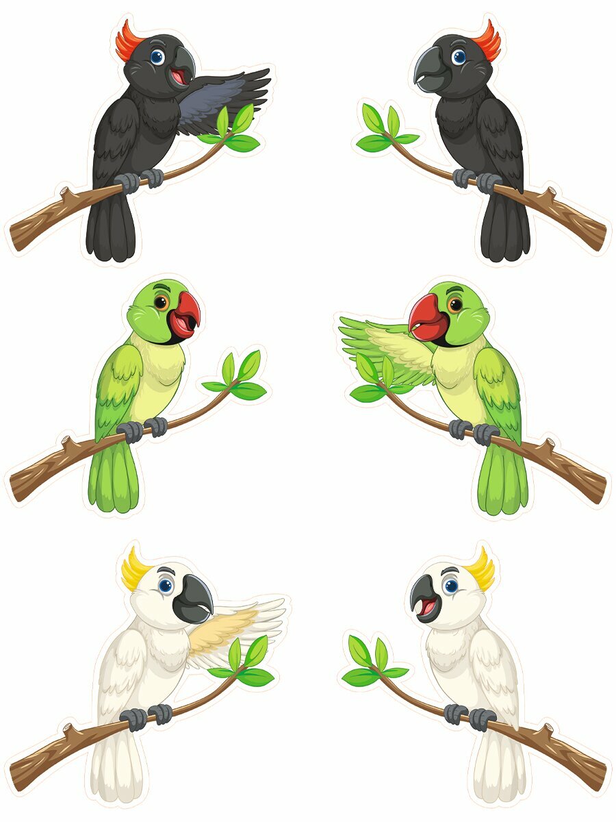 Наклейка интерьерная Попугаи