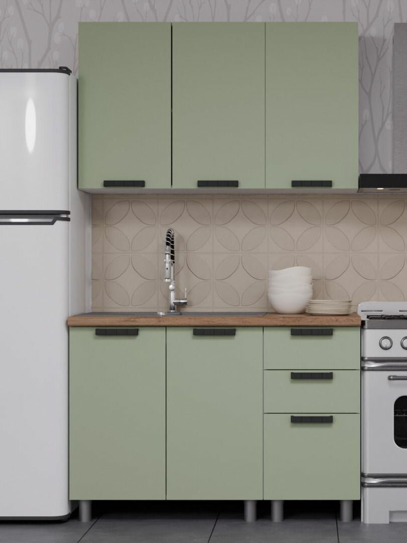 ARNIKA Кухонный гарнитур Лаванда 2м фасады МДФ, цвет Фисташка