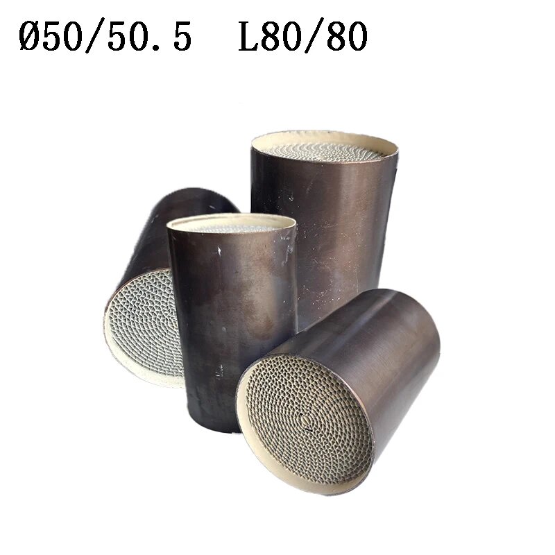 Универсальный металлический сотовый катализатор для мотоцикла, диаметр 50/50,5 мм, стандартный мотоциклетный катализатор EURO3 4 5 6, 1pcs 50X80mm EURO5