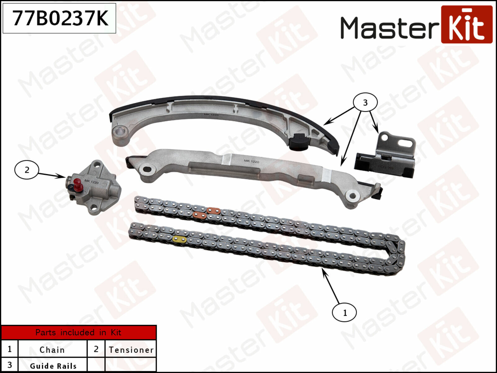 Комплект Цепи Грм Mazda 3/6/Cx-5 2.0L Pe-Vps 13- (Без Звездочек)(Masterkit 77B0237K)