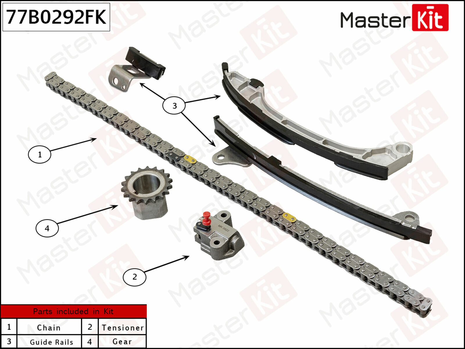 Комплект Цепи Грм Toyota Camry (V50) 11- 6Ar-Fse(Masterkit 77B0292Fk)