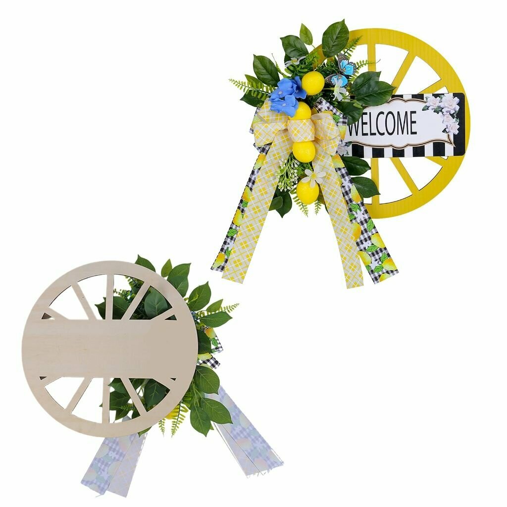Искусственный бант из цветов лимона и приветственная гирлянда в виде колеса обозрения