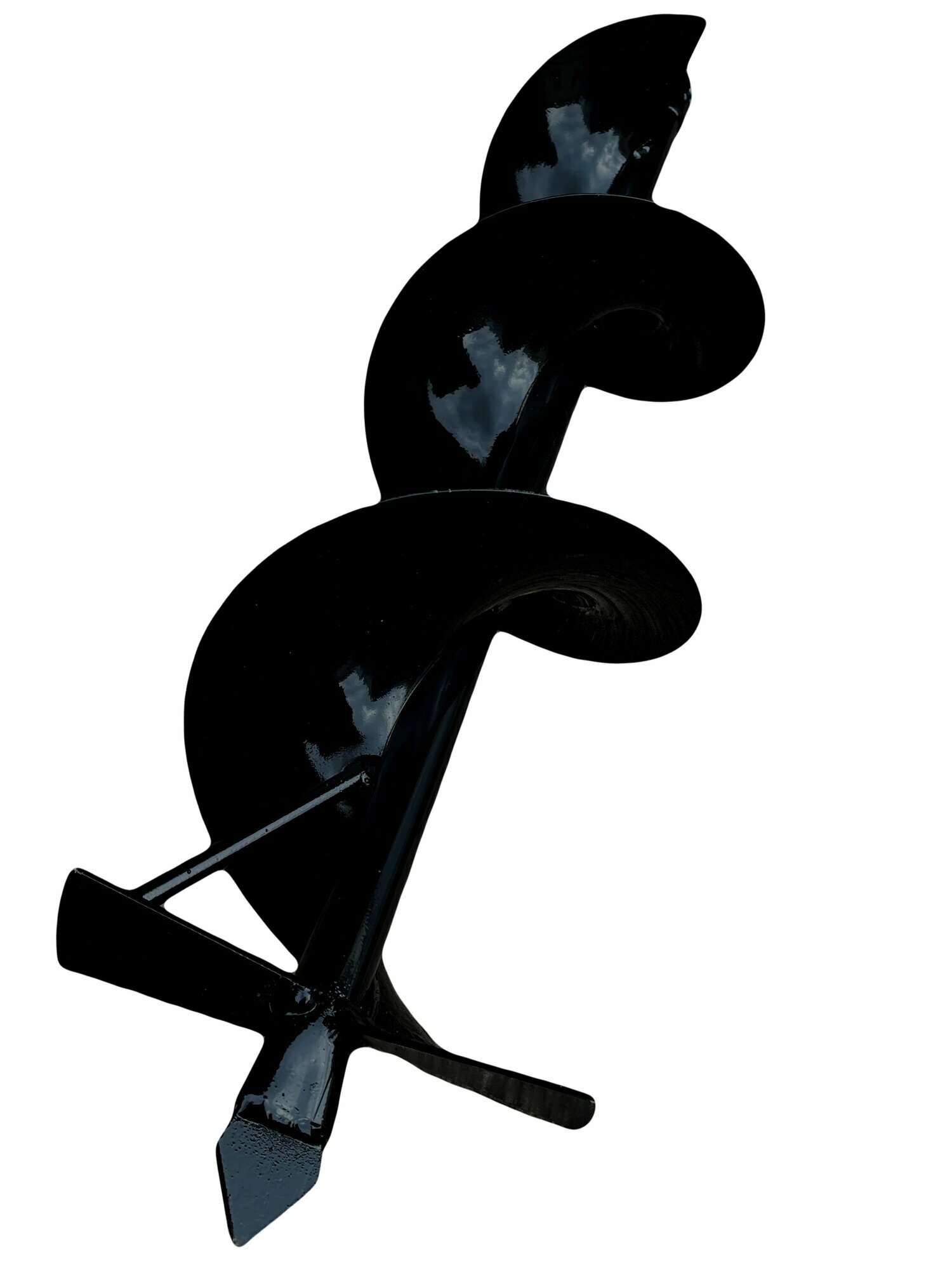 Шнек для грунта ER-200, диаметр 200 мм, длина 800 мм, соединение 20 мм, 2 нож "Эксперт" агура