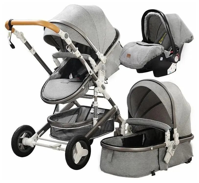 Детская коляска для новорожденных 3 в 1 Luxmom 530W трансформер