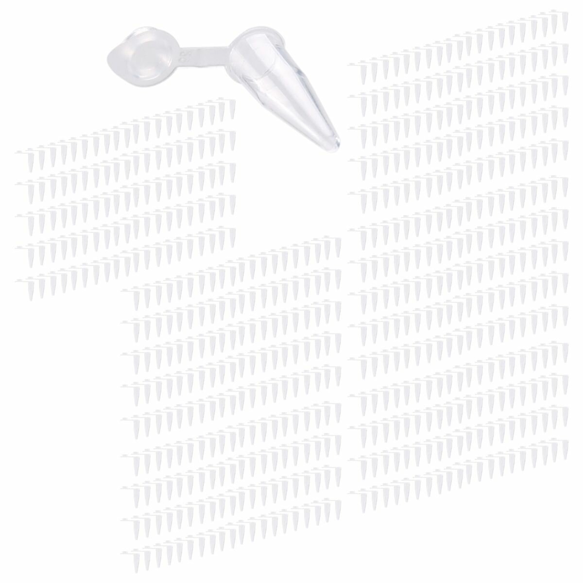 1000 шт. 0,2 мл пробирок для центрифуги с круглым дном и прикрепленными крышками, прозрачные, белые