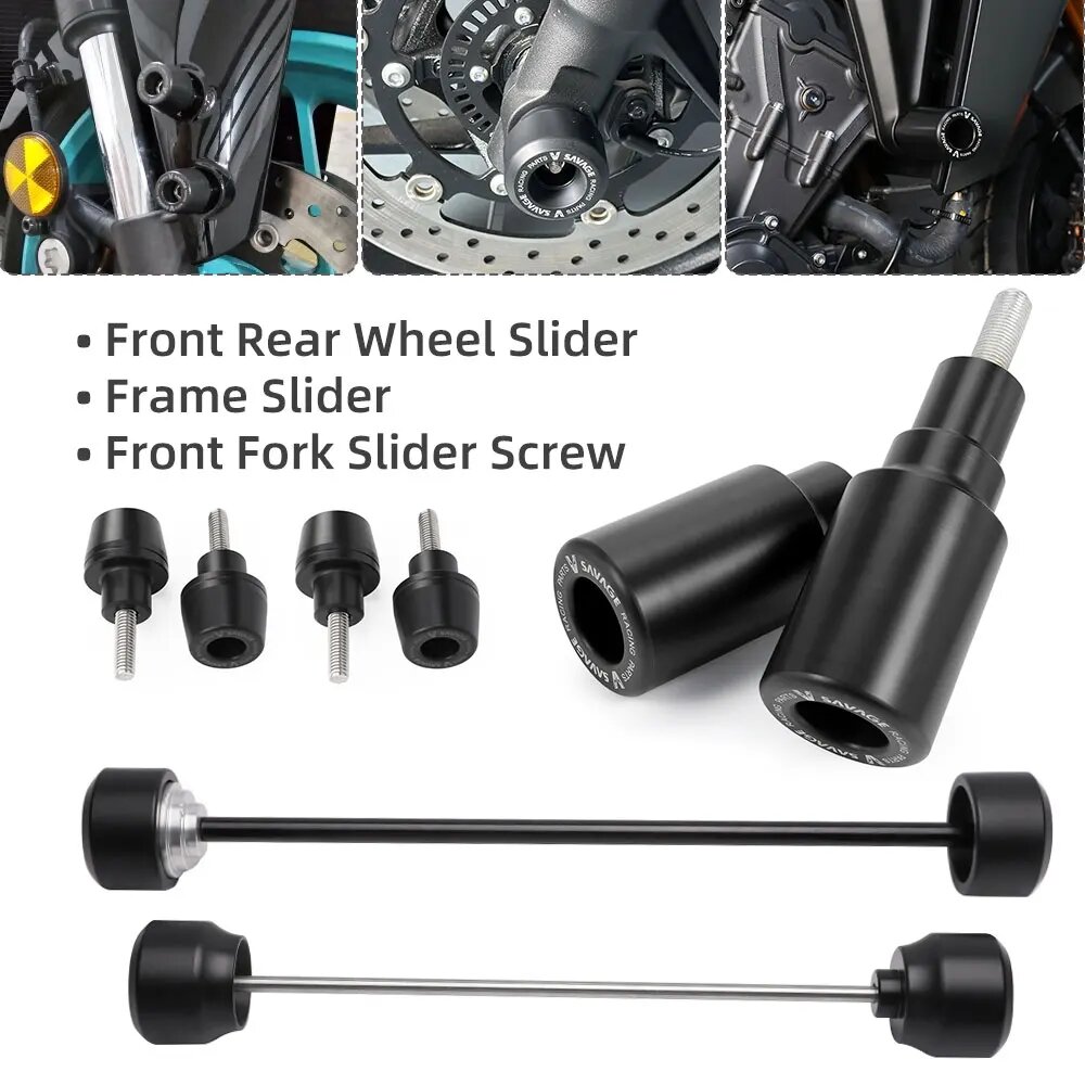 2024 MT09 Передняя и задняя ось, слайдеры для колес, слайдер рамы для Yamaha MT-09 Wheel Fork Frame
