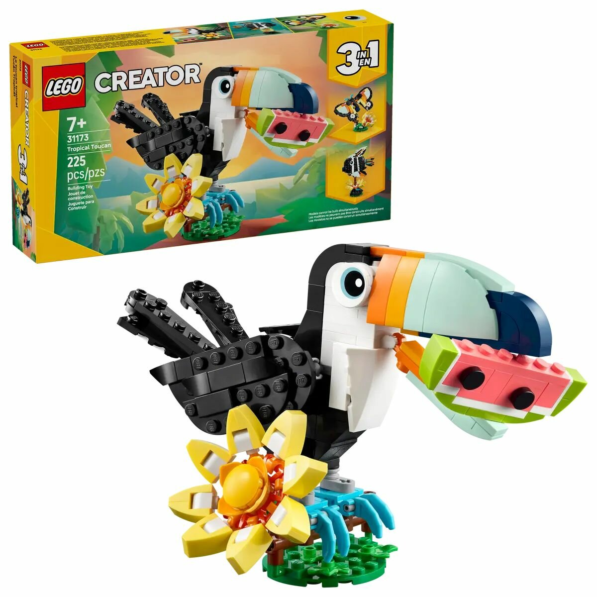 31173 Пластиковый Конструктор Lego Creator 3-in-1 31173 Wild Animals: Tropical Toucan Дикие животные: тропический тукан 3 в 1