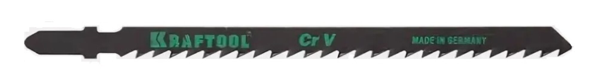 Пилка для лобзика Kraftool / Крафтул T244D по дереву, фигурный рез, Т-образный хвостовик из хромованадиевой стали, рабочая длина 75мм, 2шт. / оснастка