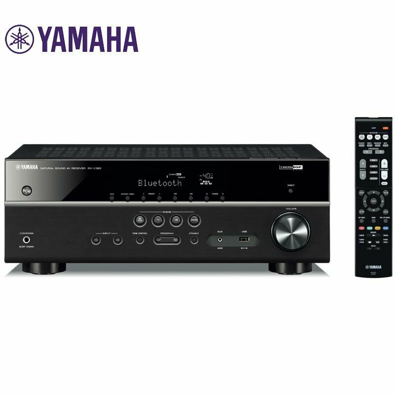 Цифровой усилитель мощности Bluetooth Yamaha RX-V385 поддерживает 4k, Dolby, DTS, черный