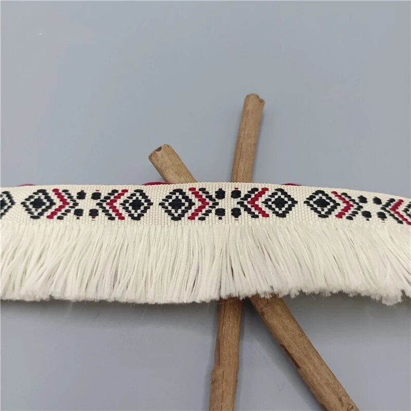 Этническая лента с кисточками, color 3, 3.3см