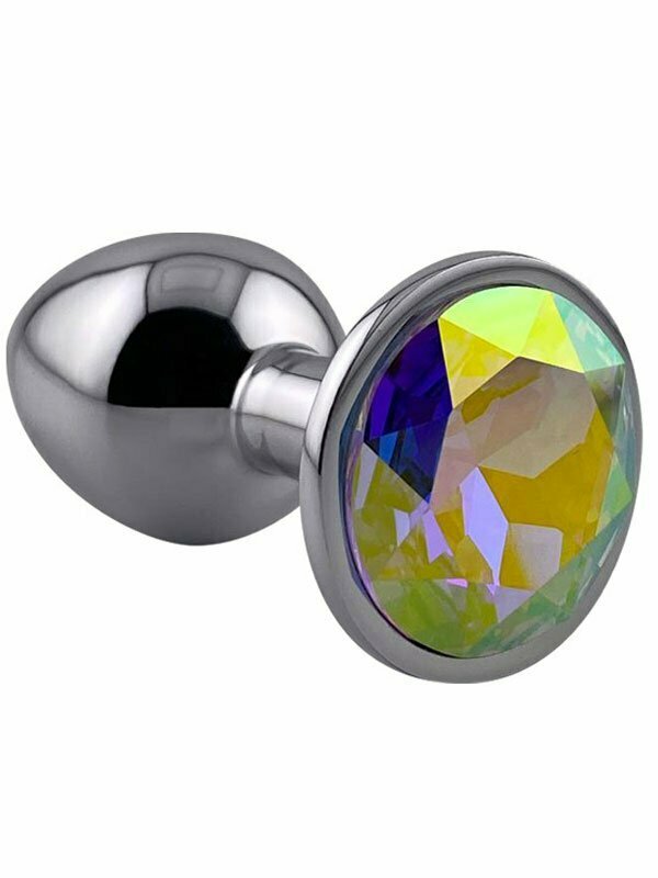 Анальная пробка Kanikule Small, алюминий, с кристаллом, для сужения влагалища