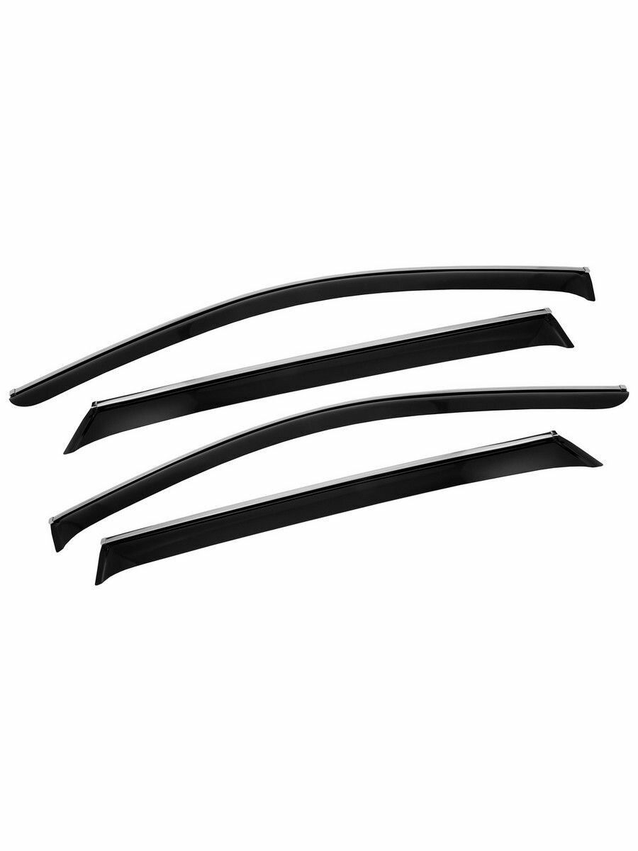 Дефлекторы окон с хромированным молдингом (4 шт.) для а/м Changan CS55 PLUS, Uni-S, Chromex CHROMEX63049