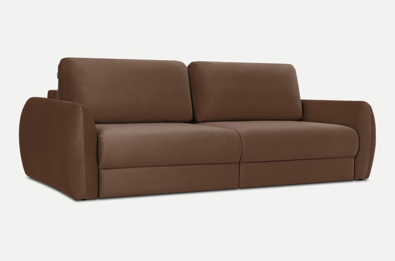 Раскладной диван-кровать Divan.ru Биани Бархат Коричневый 246х120х85 см, спальное место 200х159 см, велюр, коричневый