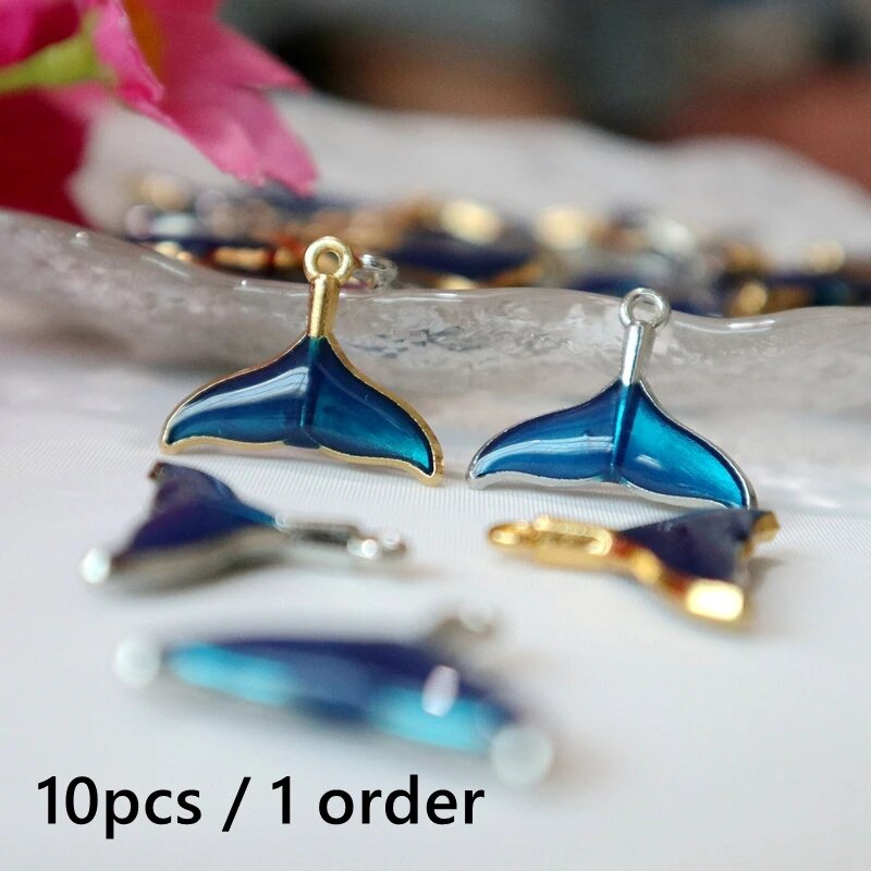 10 шт. хрустальные подвески с хвостом кита из сплава duobeiduo MIXED
