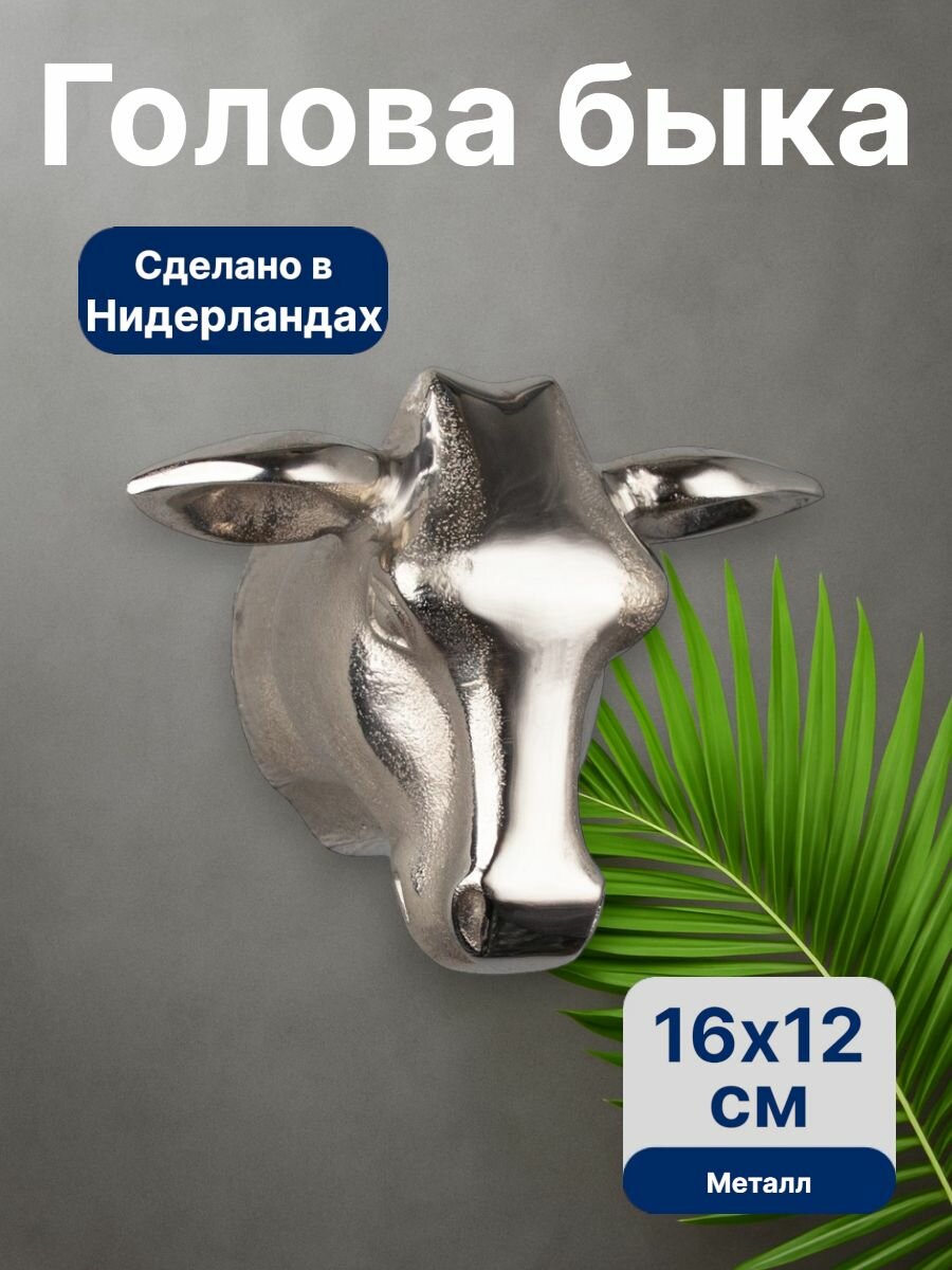 Голова быка, 16x12 см, металл, Нидерланды