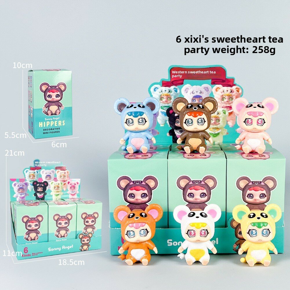 Шарф baby three cat and rabbit cute cartoon ornament blind box for collectors and kids sissy tea party