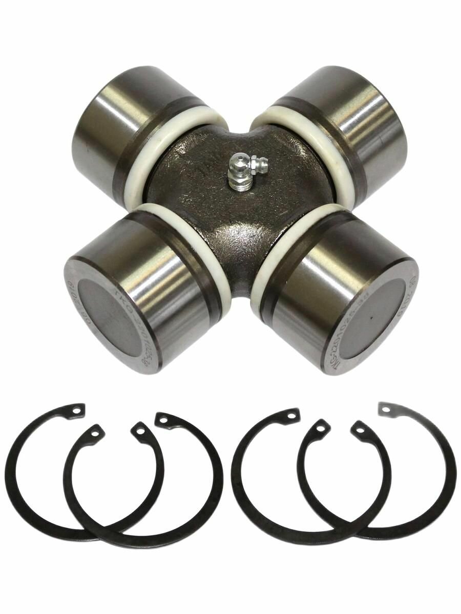 Крестовина карданного вала с масленкой и стопорными кольцами малая Камаз-6520 Евро-2, MAN, IVECO, RENAULT (47,6*135) PR.6520-2201025-10 Pravt