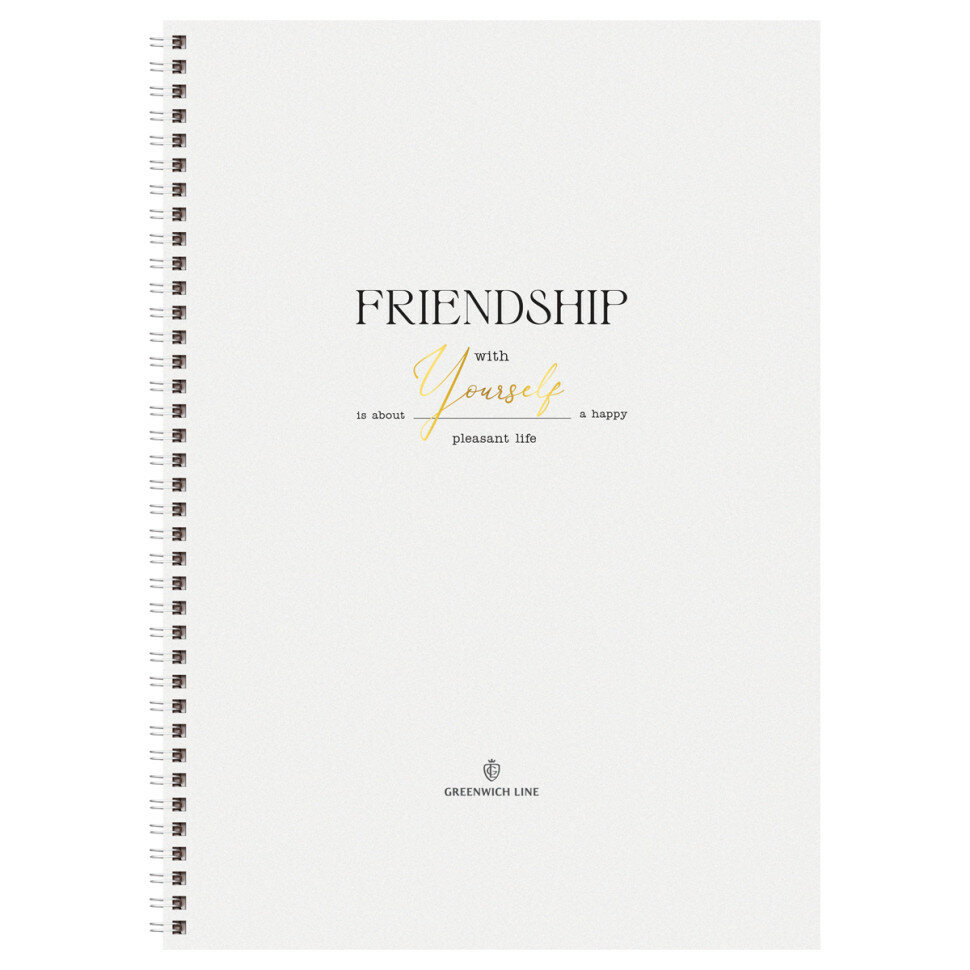 Тетрадь 80л, А4, клетка на гребне GreenwichLine "Friendship", матовая ламинация, тиснение фольгой, 80г/м2, 3 штук, 366968