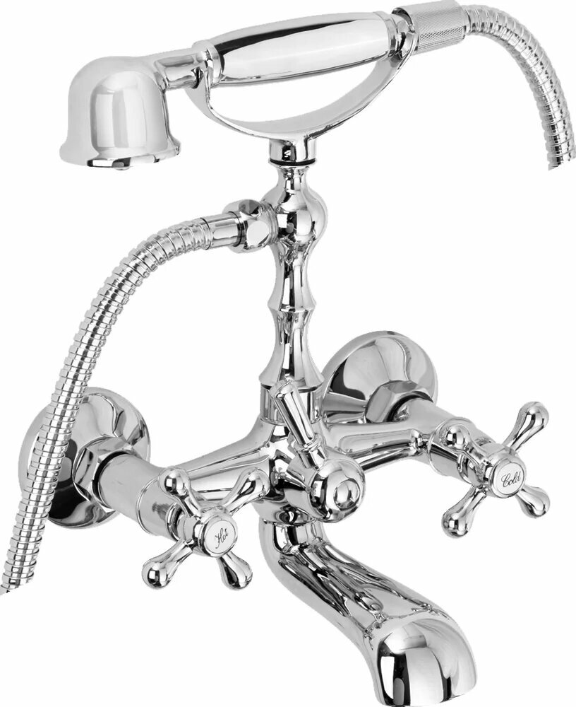 Смеситель для ванны с душем Veragio Agatha VR. AGT-3701. CR с душевым гарнитуром, настенный, хром, глянцевый, латунный