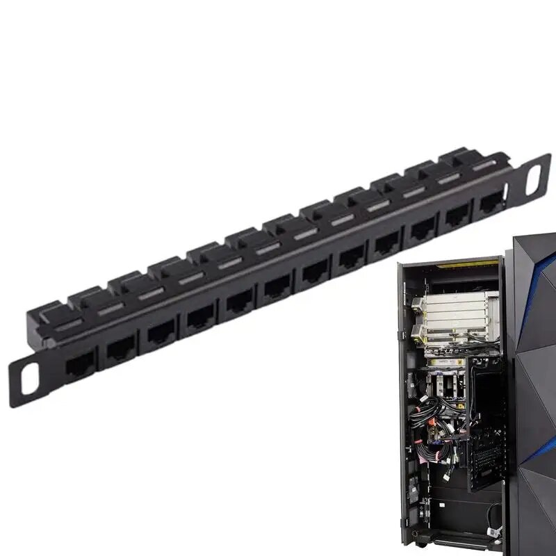 12-портовая патч-панель, сетевая стойка-органайзер для проводов, неэкранированная стойка для проводки кабеля Cat5e/Cat6, подставка для управления шнуром