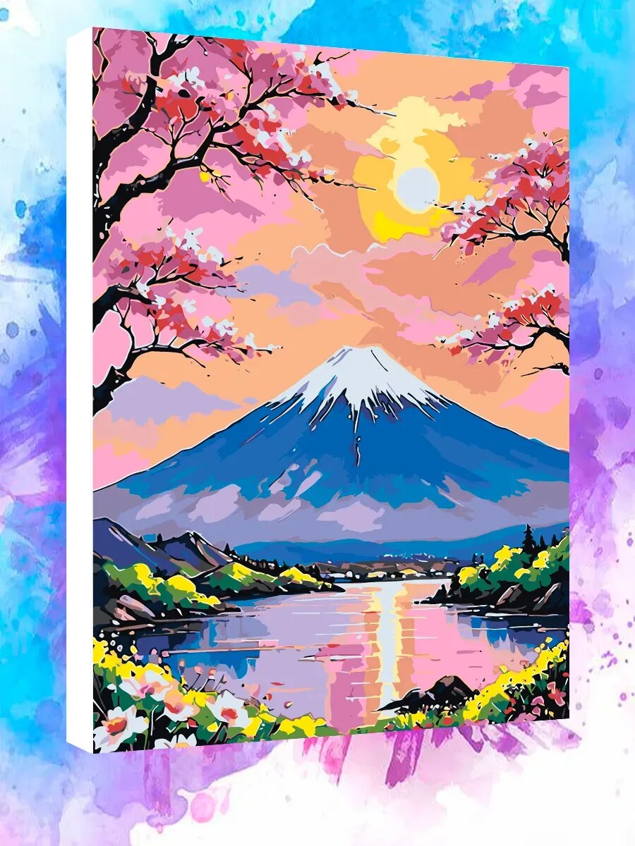 Картина по номерам Япония Гора Фудзияма Сакура