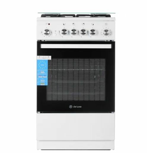 Плита комбинированная De Luxe 5040.41гэ(кр)чр, белый