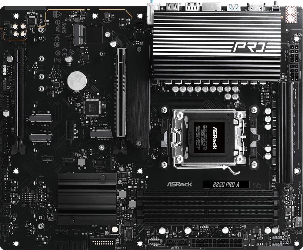 Материнская плата Asrock B850 PRO-A Socket AM5 AMD B850 4xDDR5 ATX AC`97 8ch(7.1) 2.5Gg RAID+HDMI