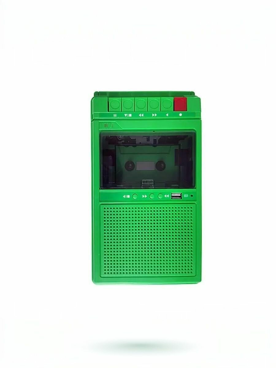 Портативный ретро-магнитофон с Bluetooth Воспроизведение с кассет/USB/SD Монофонический звук 70дБ