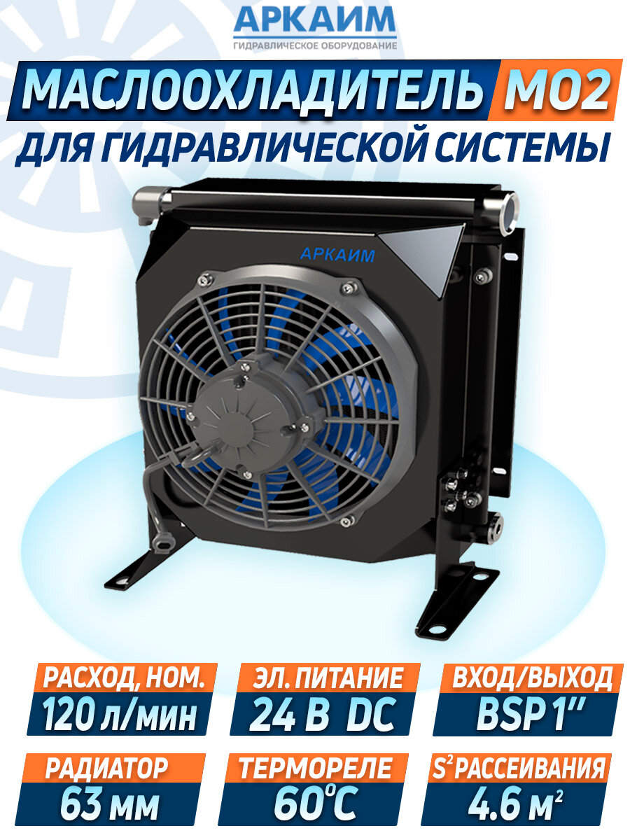 Маслоохладитель гидравлический МО2, 24 Вольт, до 120 л/мин.