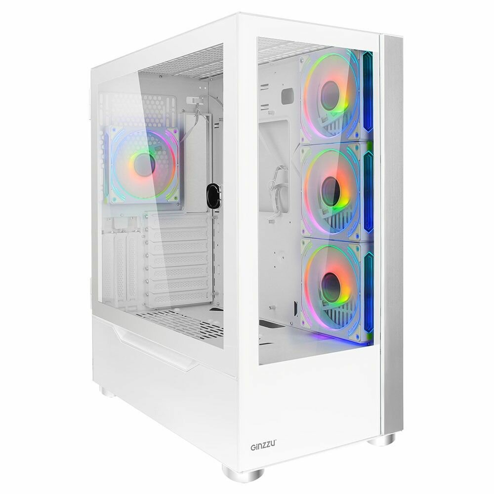 Ginzzu корпус GL770 FAN 12MW6 RGB 4 USB3.0 CRC10 Белый