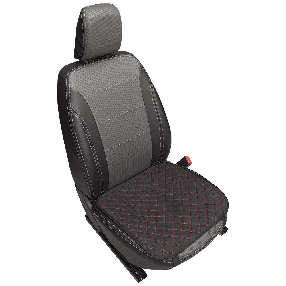 Сидушка универсальная велюр (черный ) красный ромб (передний ряд сидений)