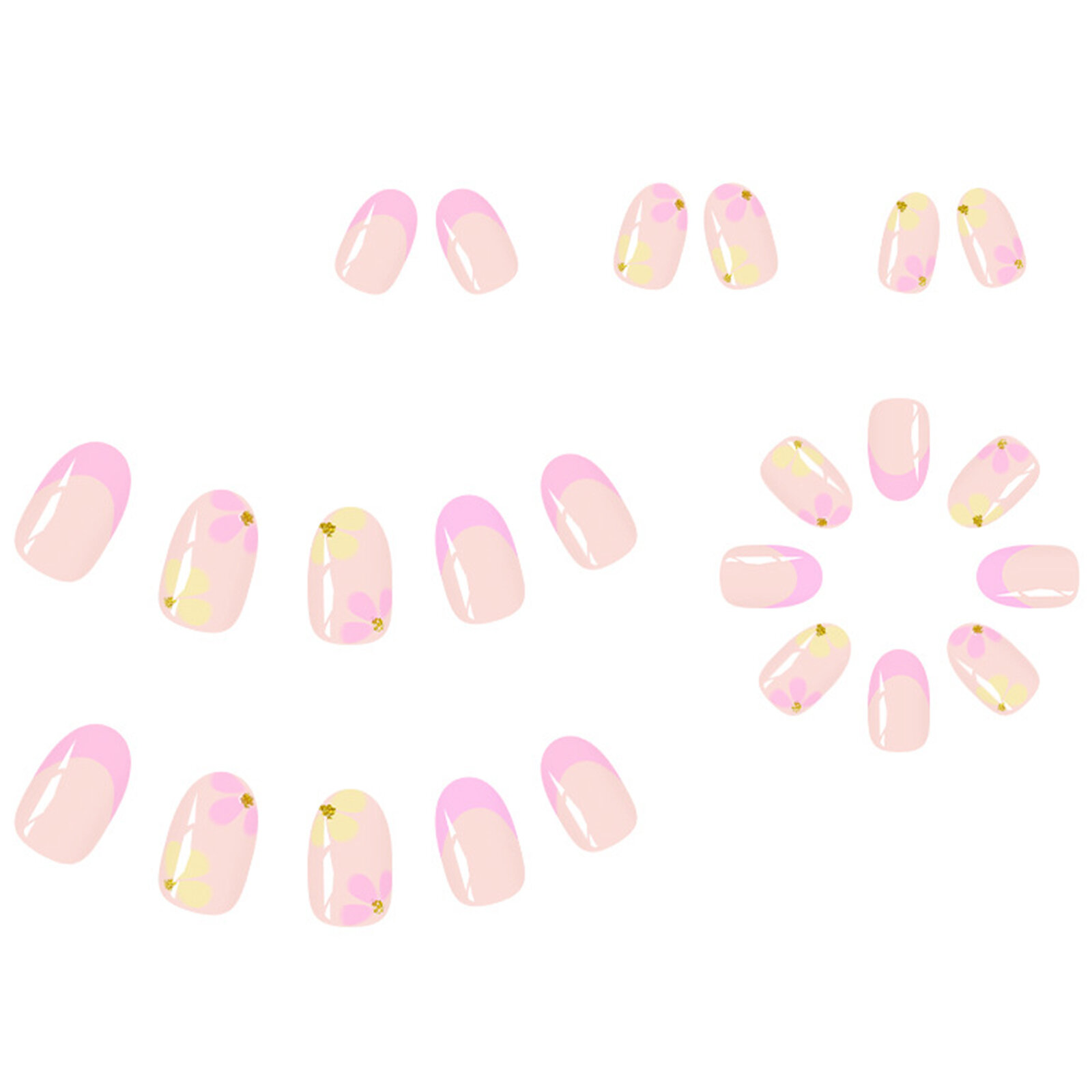 1 набор искусственных ногтей миндальной формы акриловые ногти с клеем