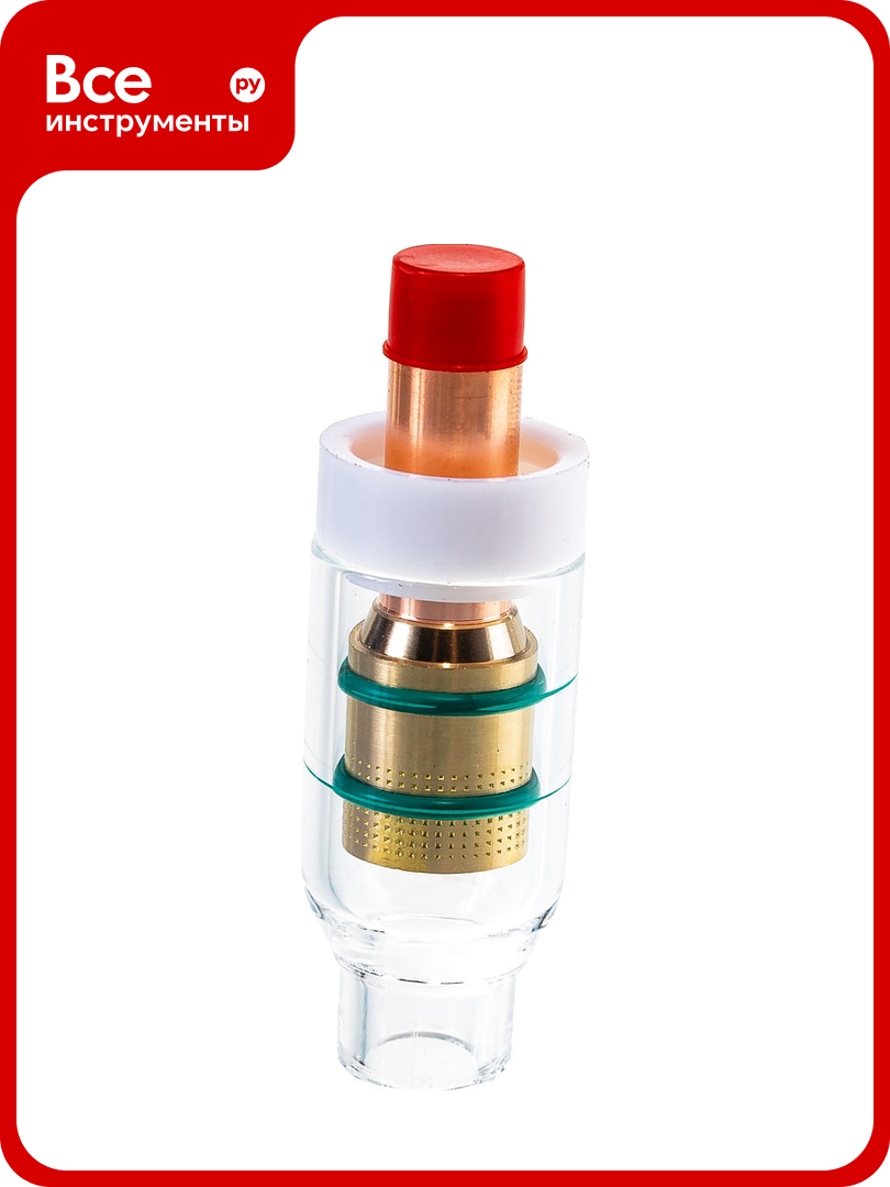 Комплект газовая линза с уплотнителем и прозрачной насадкой 2.4 мм Профессионал 04191, Диаметр сопла