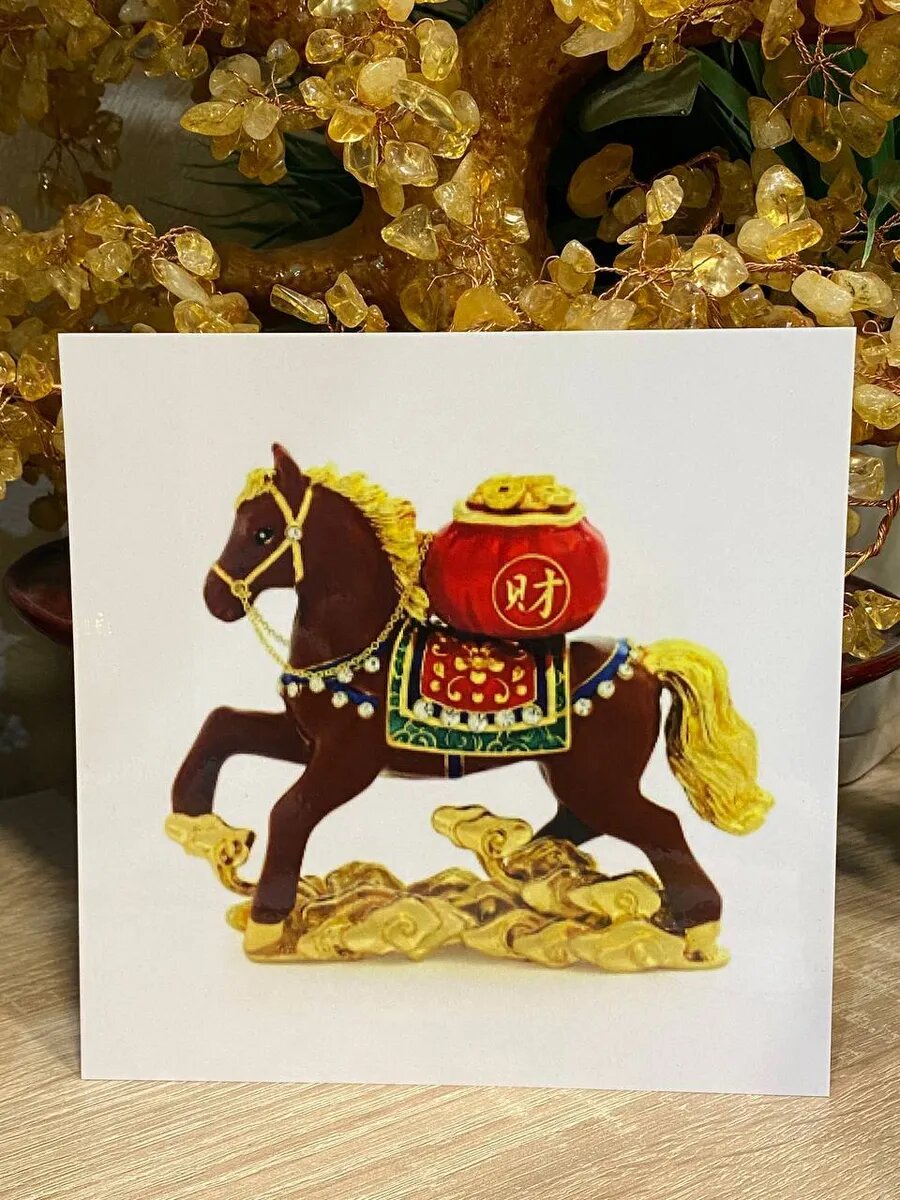 Оберег "Лошадь Процветания" девять драконов, декоративный, бумажный, 15см