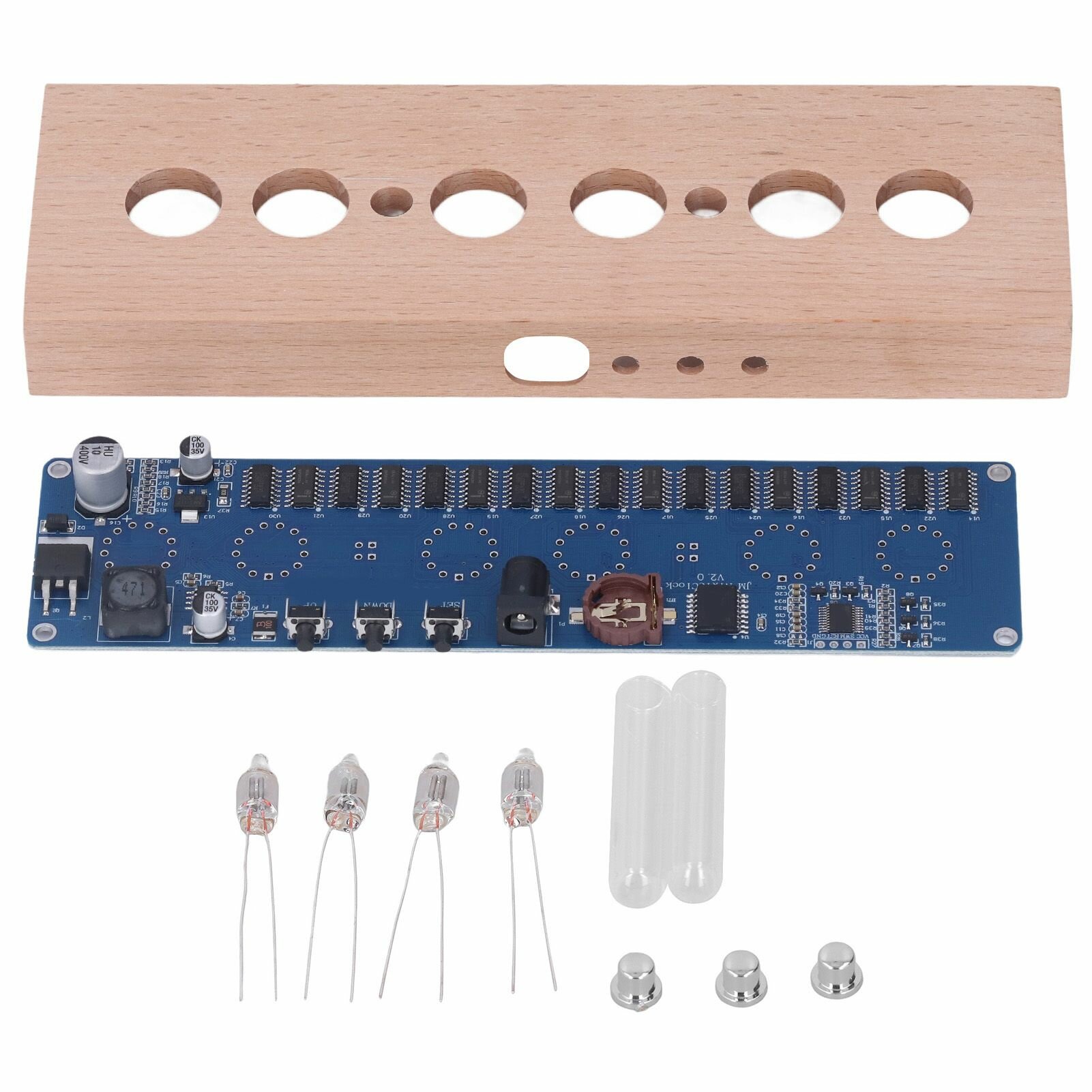 Светящиеся трубчатые часы DIY Kit Высокая точность IN14 Nixie Tube Clock DIY Запчасти DC12V для украшения дома