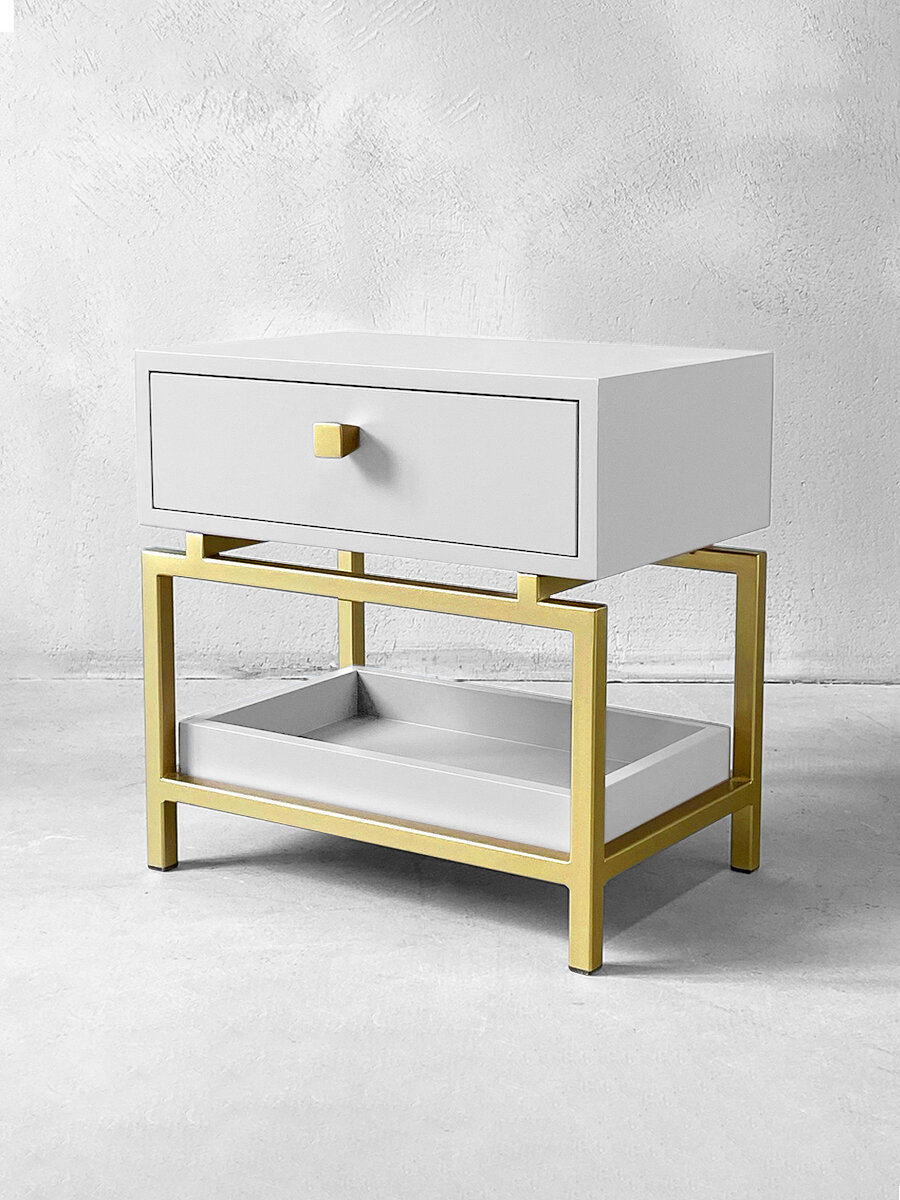 Тумба прикроватная loftovik "Сокль", 45х45х30 см, МДФ, белая