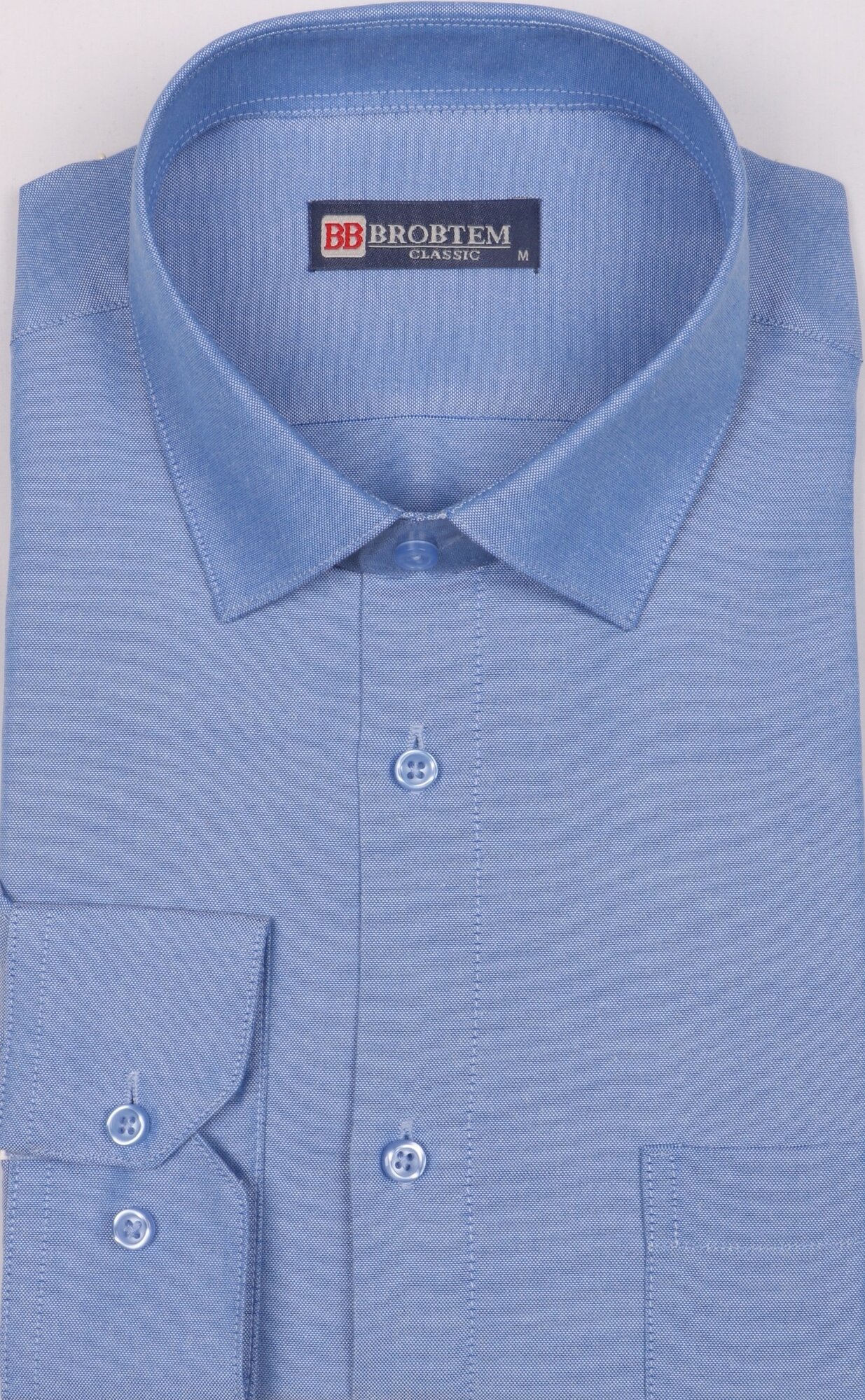 Рубашка Хлопок 100%, прямой крой, ткань Оксфорд, длинный рукав