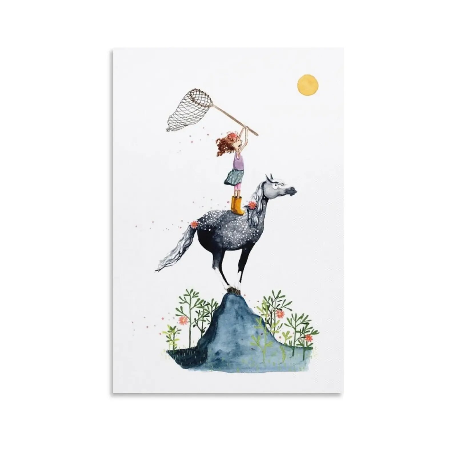 Плакат «Девушка и Лошадь», холст, картина, украшения для дома и организация, украшения, фотографии, стена комнаты, Unframe-style, 16x24in(40x60cm)