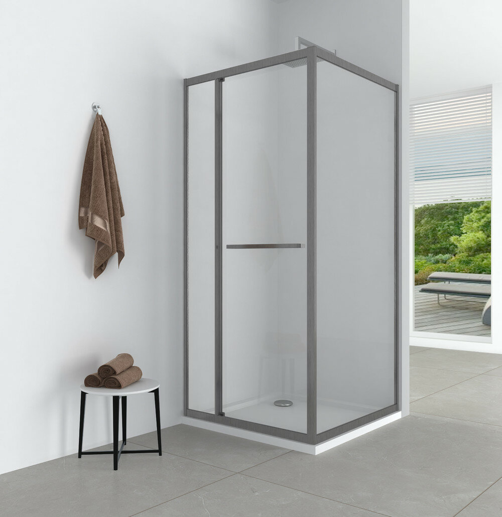 Душевое ограждение квадрат EVA GOLD EG7G 90х90 профиль Оружейная Сталь, прозрачное стекло