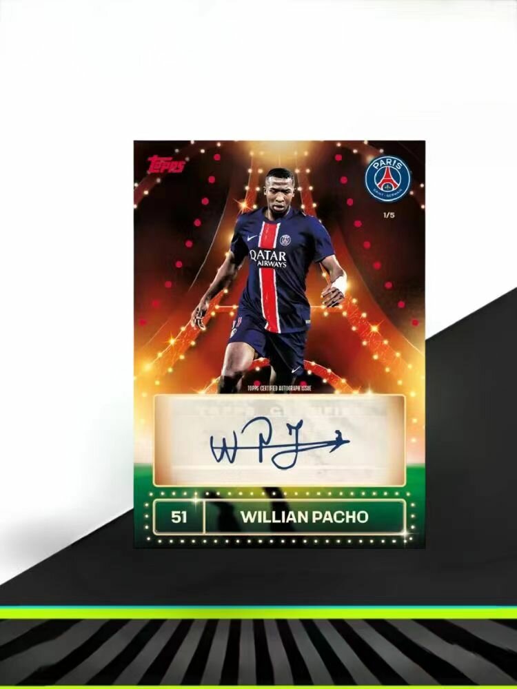 2024/25 Topps Paris Saint-Germain Team Set Лиги чемпионов - содержит 6 упаковки (30 карточек)
