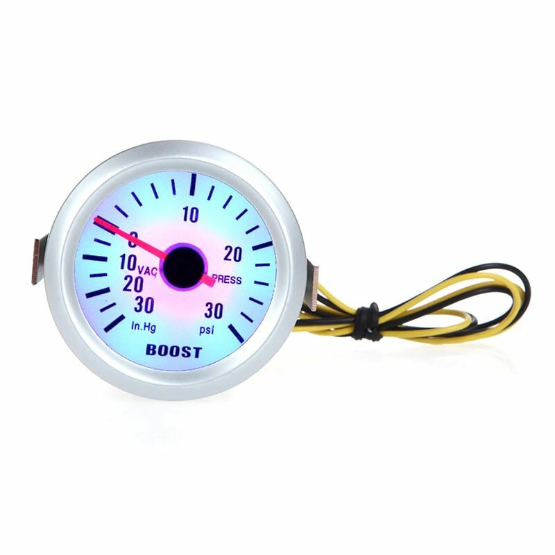 Измеритель вакуумного давления Turbo Boost для автомобиля 2" 52 мм 0 30 дюймов рт. ст. / 0 30 фунтов на квадратный дюйм с синим светодиодом