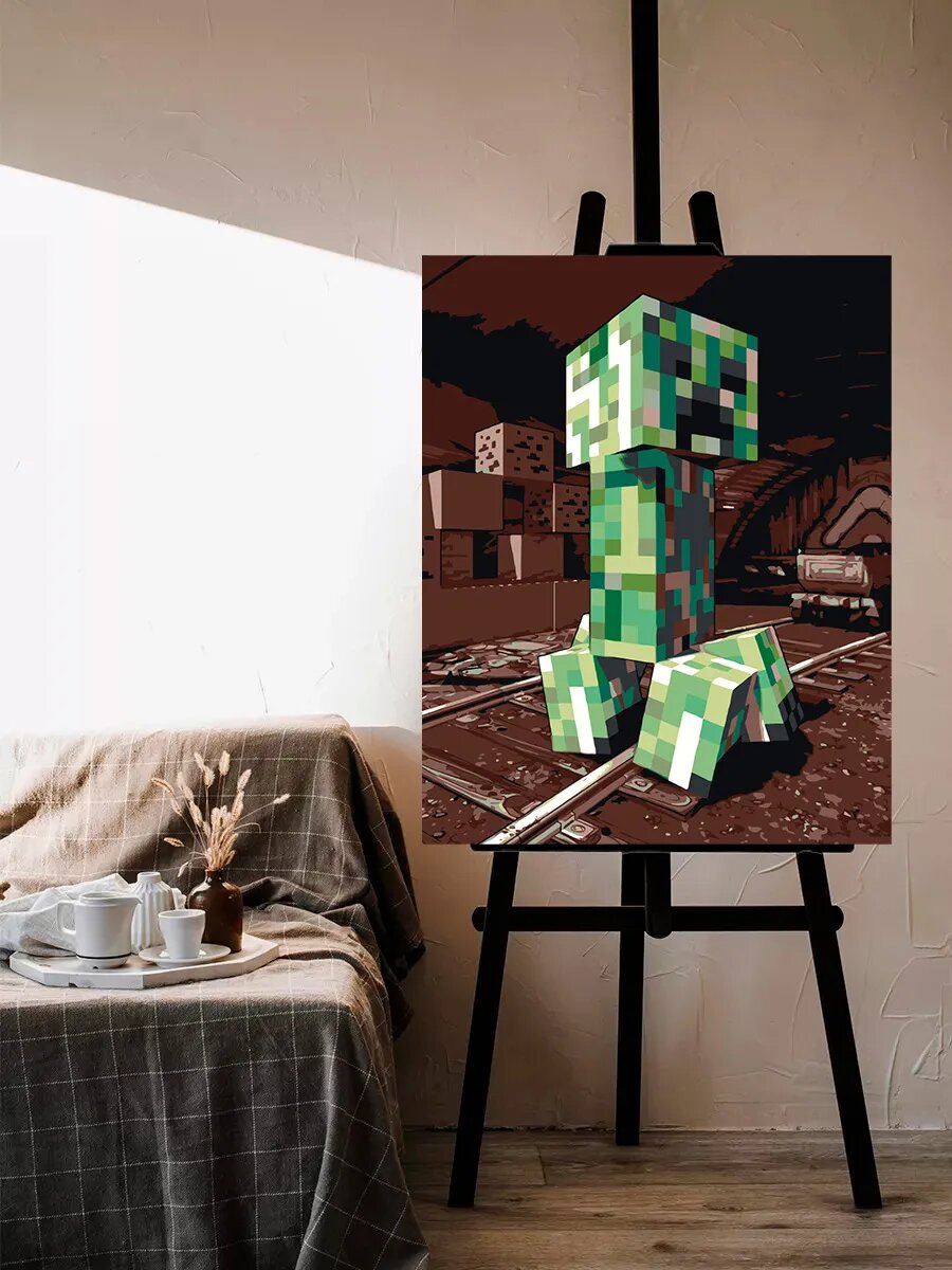 Картина по номерам Майнкрафт Криппер Видеоигра Minecraft